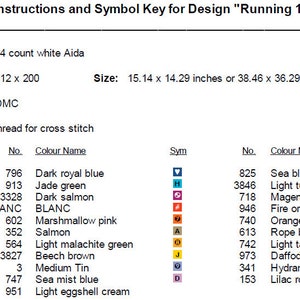 Running Cross Stitch Pattern 1 Instant Download Instant PDF | Etsy