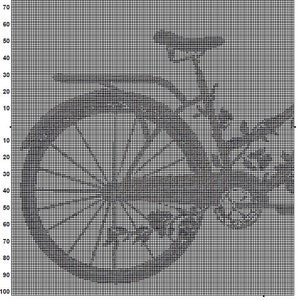 Bicycle Cross Stitch Pattern 2 Instant PDF Download - Flower Bicycle ...