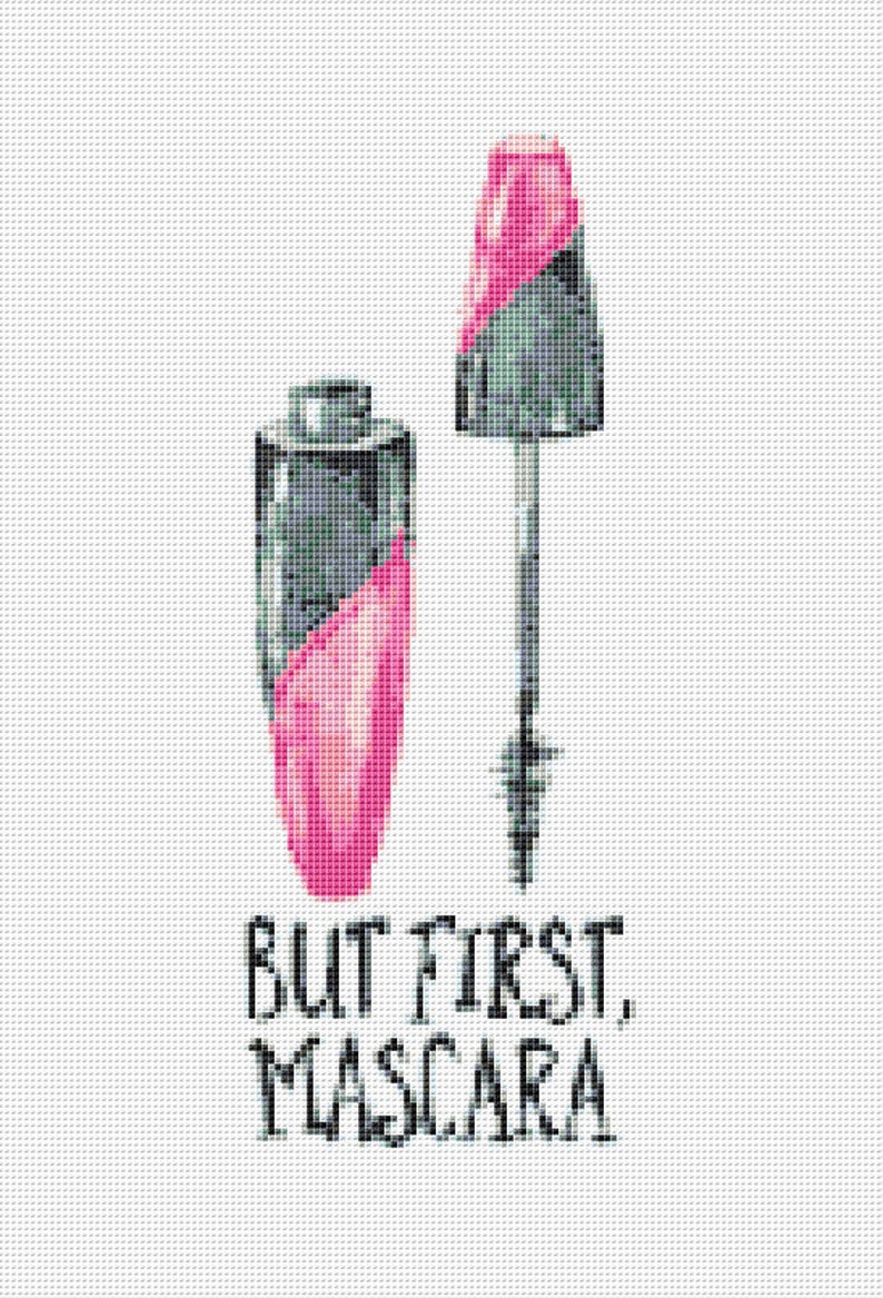 Mascara Cross Stitch Pattern Instant PDF Download Makeup | Etsy