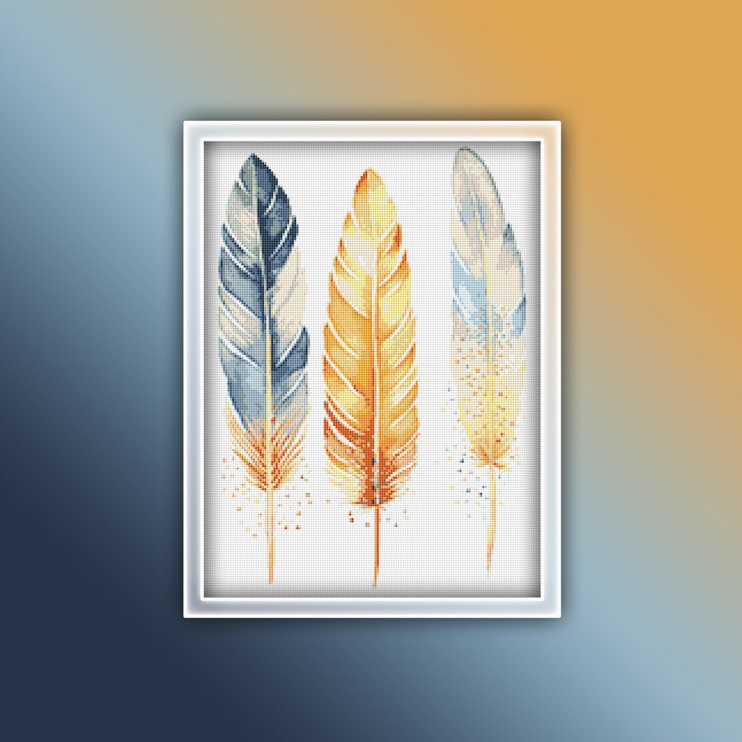 Feathers Cross Stitch Pattern 5 Instant PDF Download- Feather ...