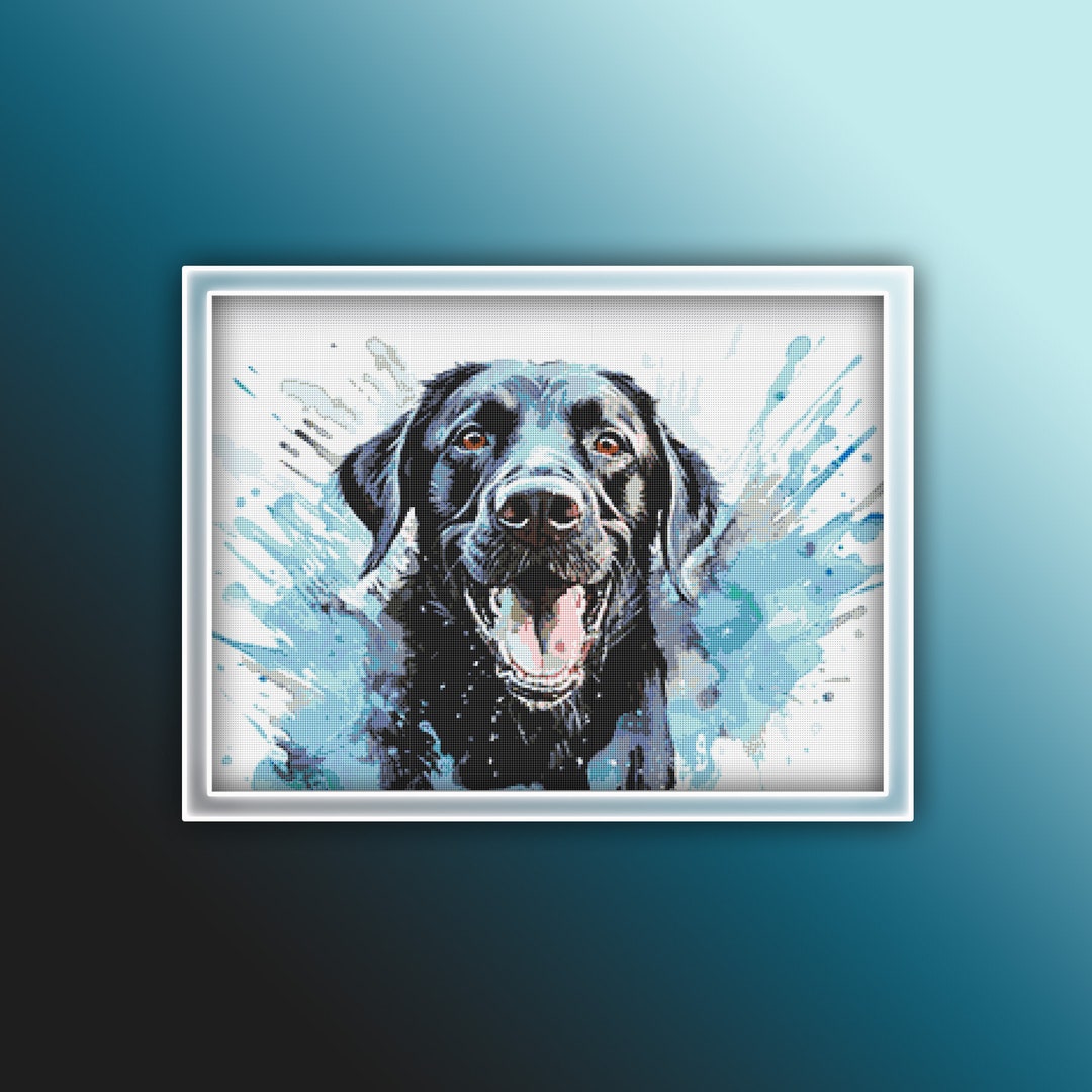 Labrador Cross Stitch Pattern 5 Instant PDF Download - Black Dog ...