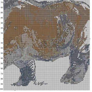 Rhino Cross Stitch Pattern 6 Instant PDF Download Rhinoceros Watercolor ...