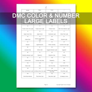 DMC Thread Charts PDF Instant Download | Cross Stitch Chart | Inventory ...