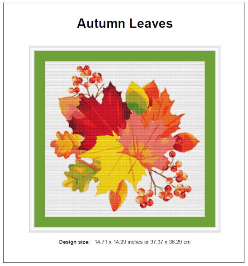 Autumn Leaves Cross Stitch Pattern Instant PDF Download - Etsy