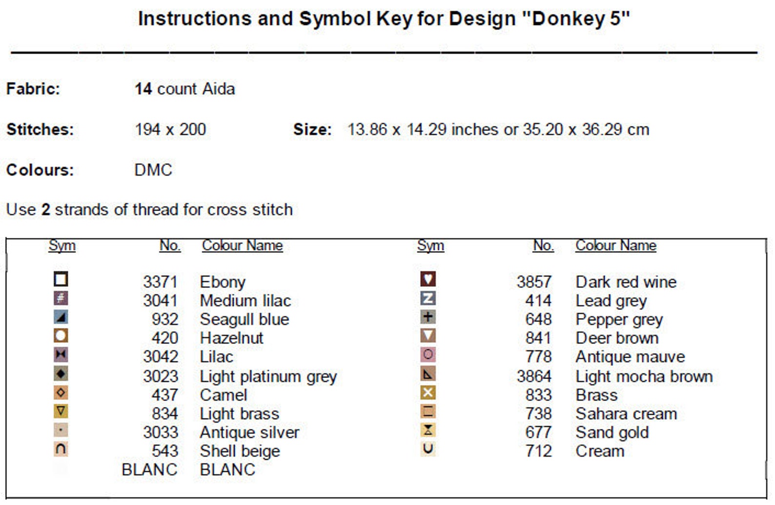 Baby Donkey Cross Stitch Pattern 5 Instant Download Instant PDF ...