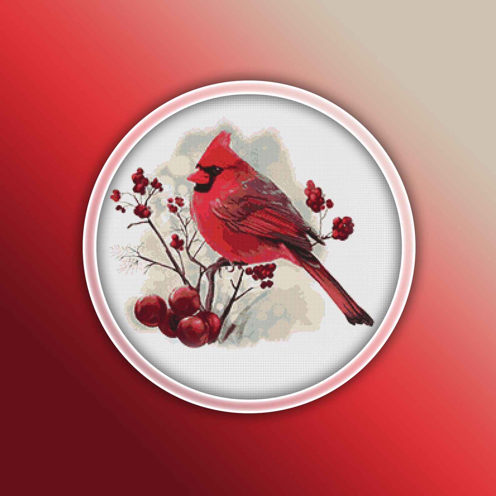Cardinal Cross Stitch Pattern 1 Instant PDF Download - Cardinalidae ...