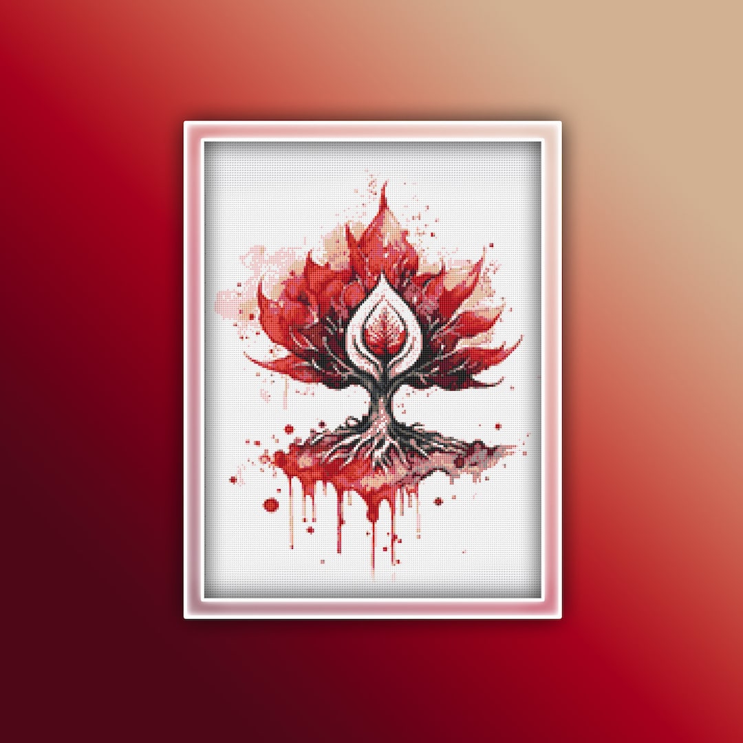 Root Chakra Tree Cross Stitch Pattern 1 Instant Download Instant PDF ...