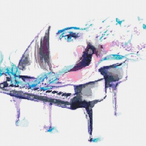 Piano Cross Stitch Pattern 9 Instant PDF Download Face | Etsy