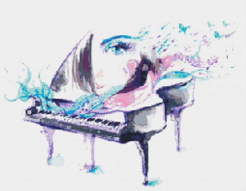 Piano Cross Stitch Pattern 9 Instant PDF Download Face - Etsy