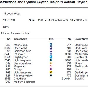 Football Player Cross Stitch Pattern 1 Instant Download Instant PDF ...