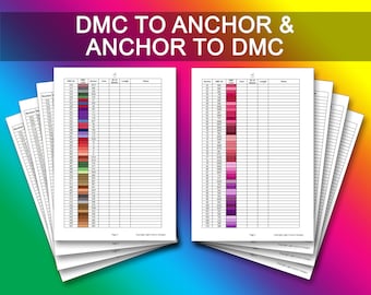 DMC to Bucilla Conversion Chart PDF Instant Download | Cross Stitch ...