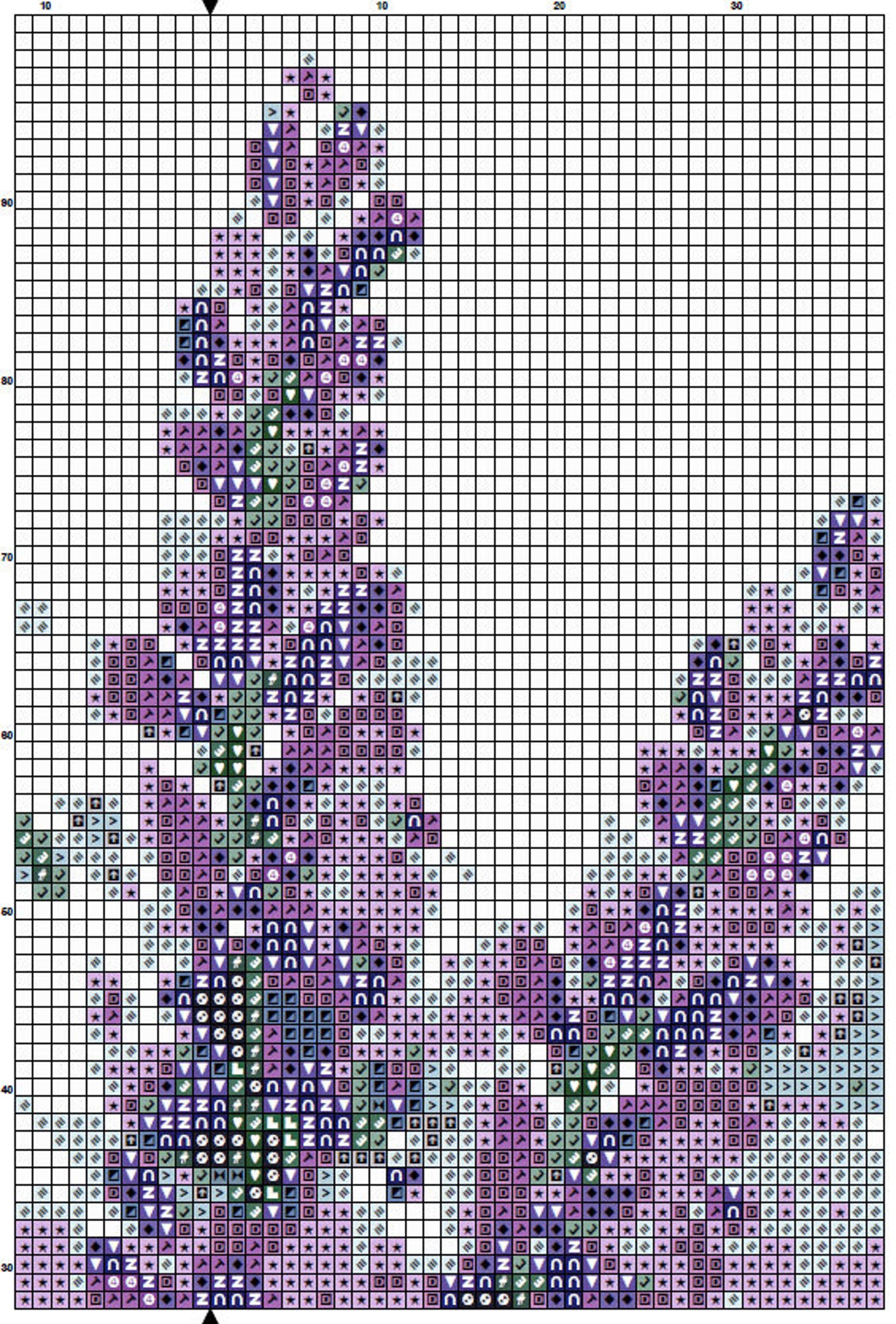 Lavender Cross Stitch Pattern 6 Instant PDF Download Flower | Etsy