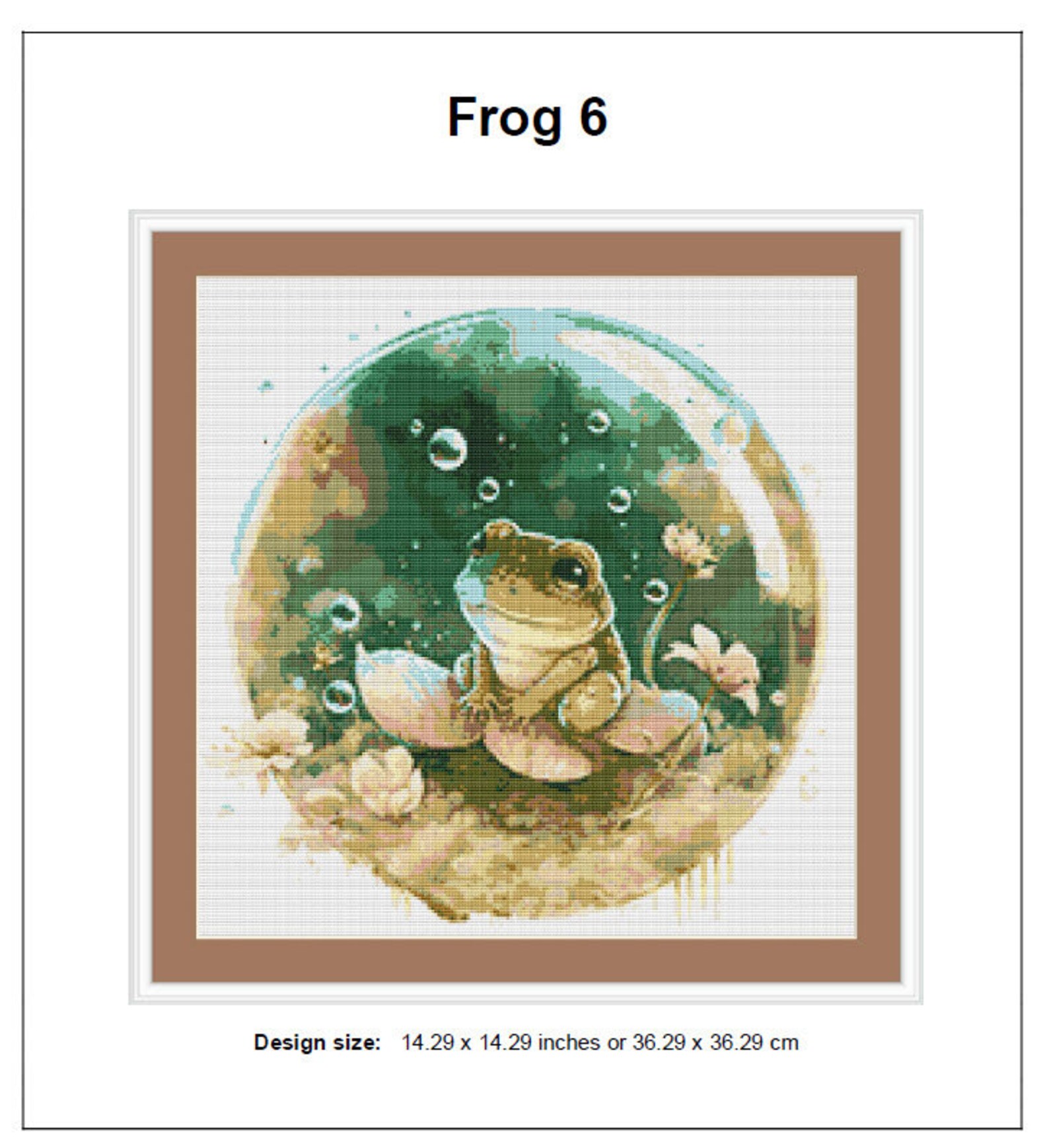 Frog Cross Stitch Pattern 6 Instant PDF Download - Frog Watercolor ...