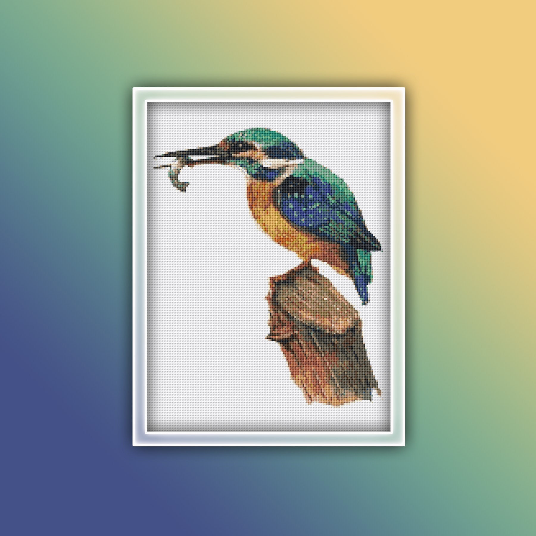 King Fisher Cross Stitch Pattern 1 Instant PDF Download - King Fisher ...