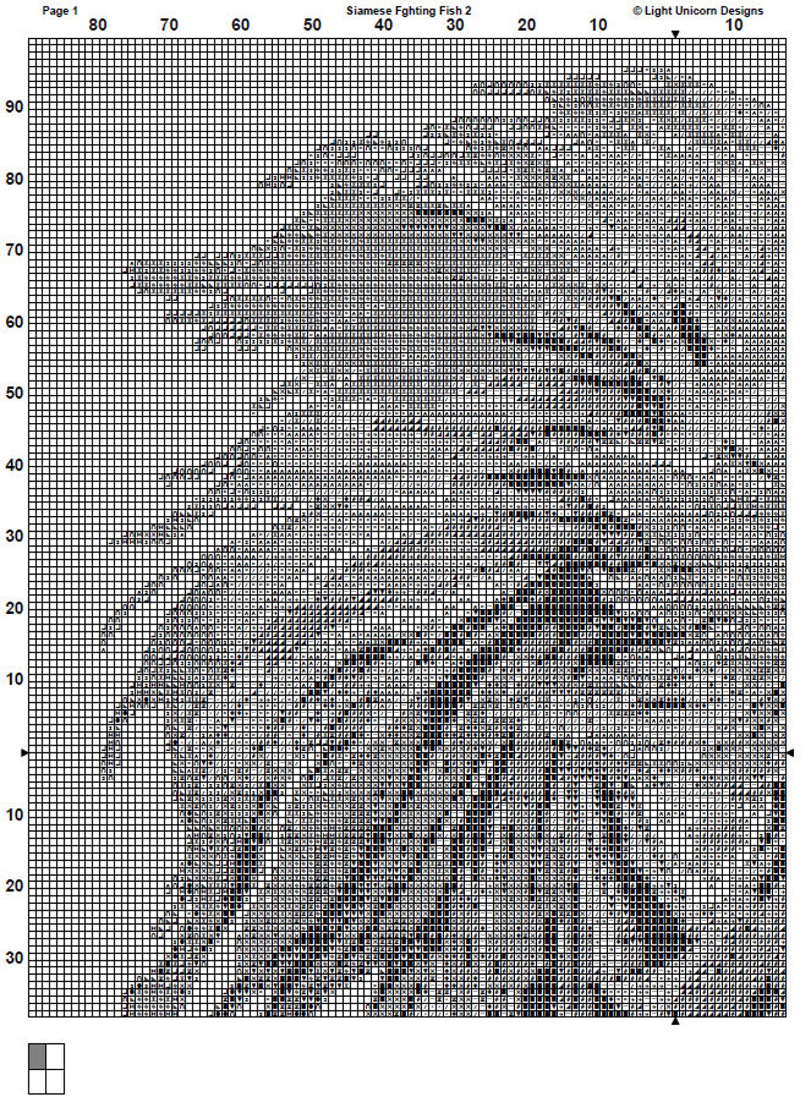 Siamese Fighting Fish Cross Stitch Pattern 2 Instant PDF Download ...