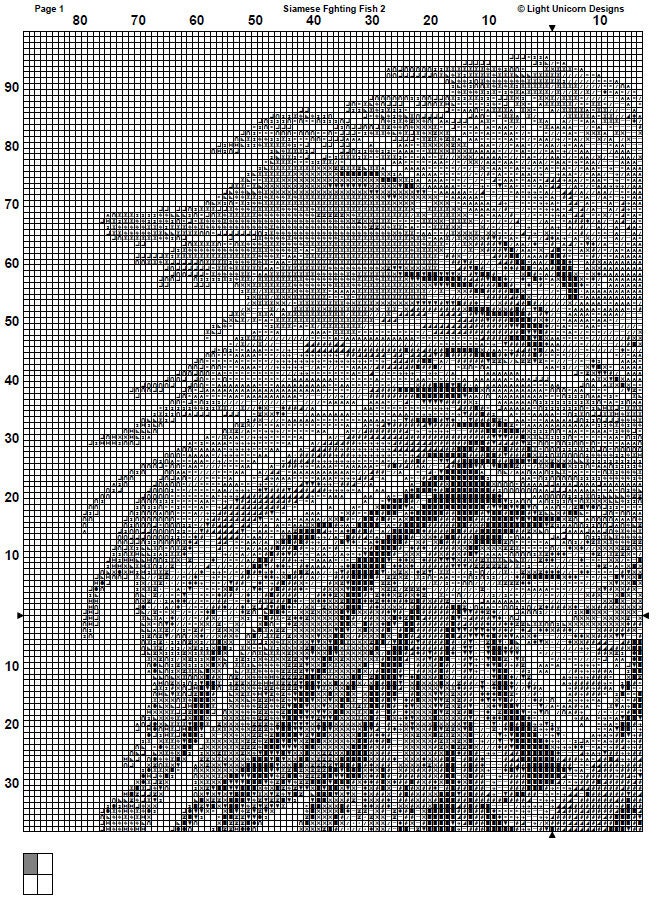 Siamese Fighting Fish Cross Stitch Pattern 2 Instant PDF Download ...