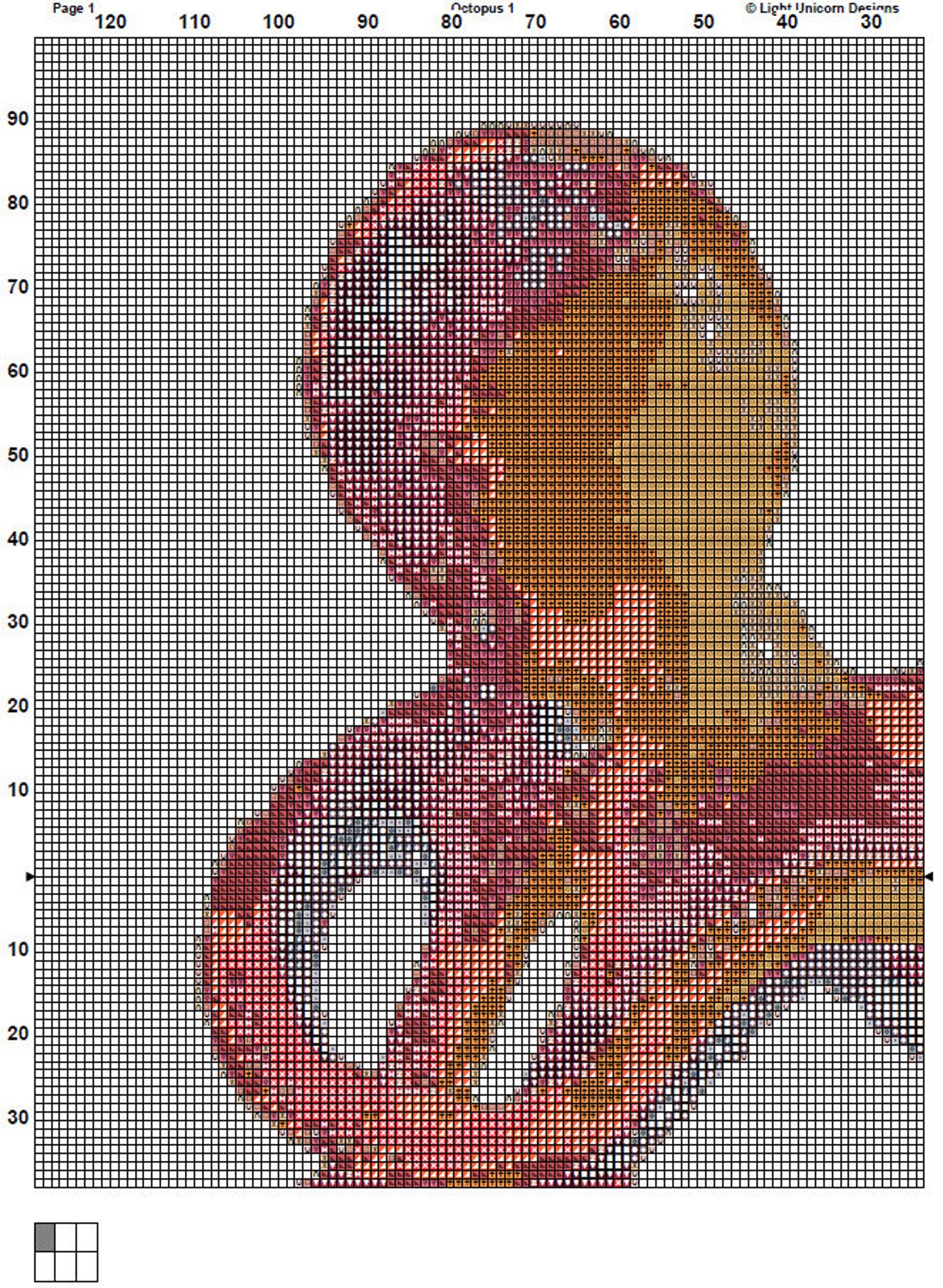 Octopus Cross Stitch Pattern 1 Instant PDF Download - Octopus ...