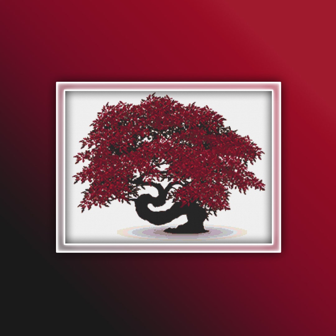 Red Tree Cross Stitch Pattern 2 Instant PDF Download | Spring Tree ...