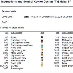 Taj Mahal Cross Stitch Pattern 5 Instant PDF Download - India ...