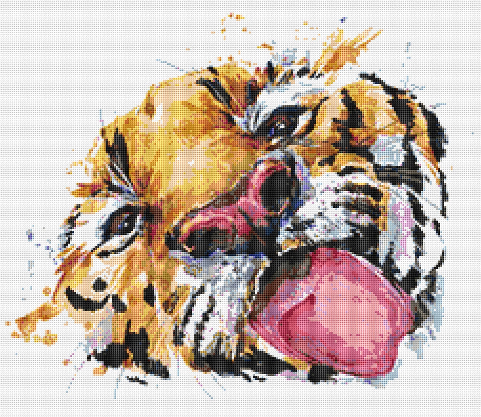Tiger Cross Stitch Pattern 7 Instant PDF Download Tiger - Etsy