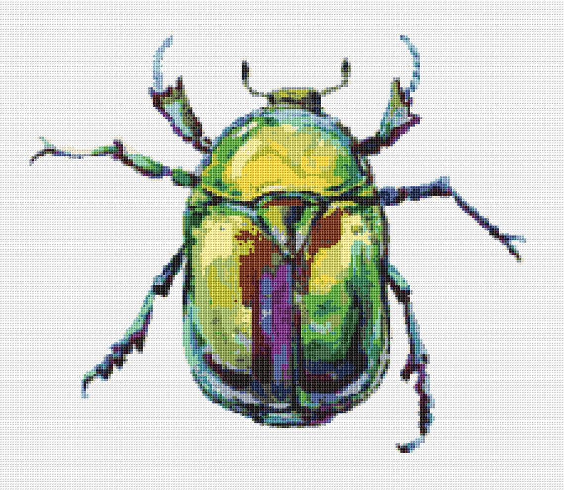 Beetle Cross Stitch Pattern 1 Instant PDF Download Beetle - Etsy