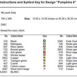 Pumpkins Cross Stitch Pattern 6 Instant PDF Download - Autumn ...