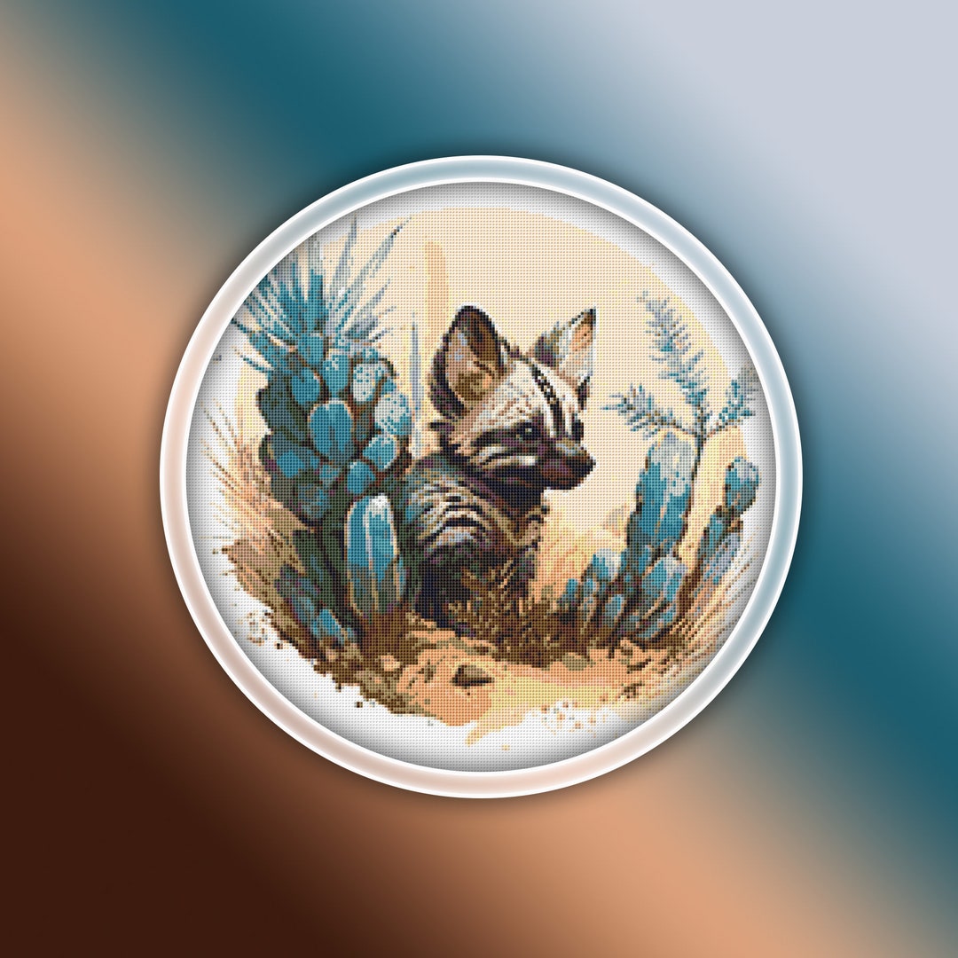 Aardwolf Cross Stitch Pattern 3 Instant PDF Download - Aardwolf Watercolor Cross Stitch Pattern ...