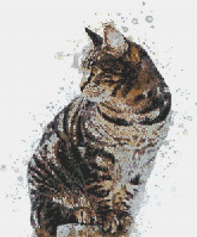 Tabby Cat Cross Stitch Pattern Instant PDF Download Kitty - Etsy