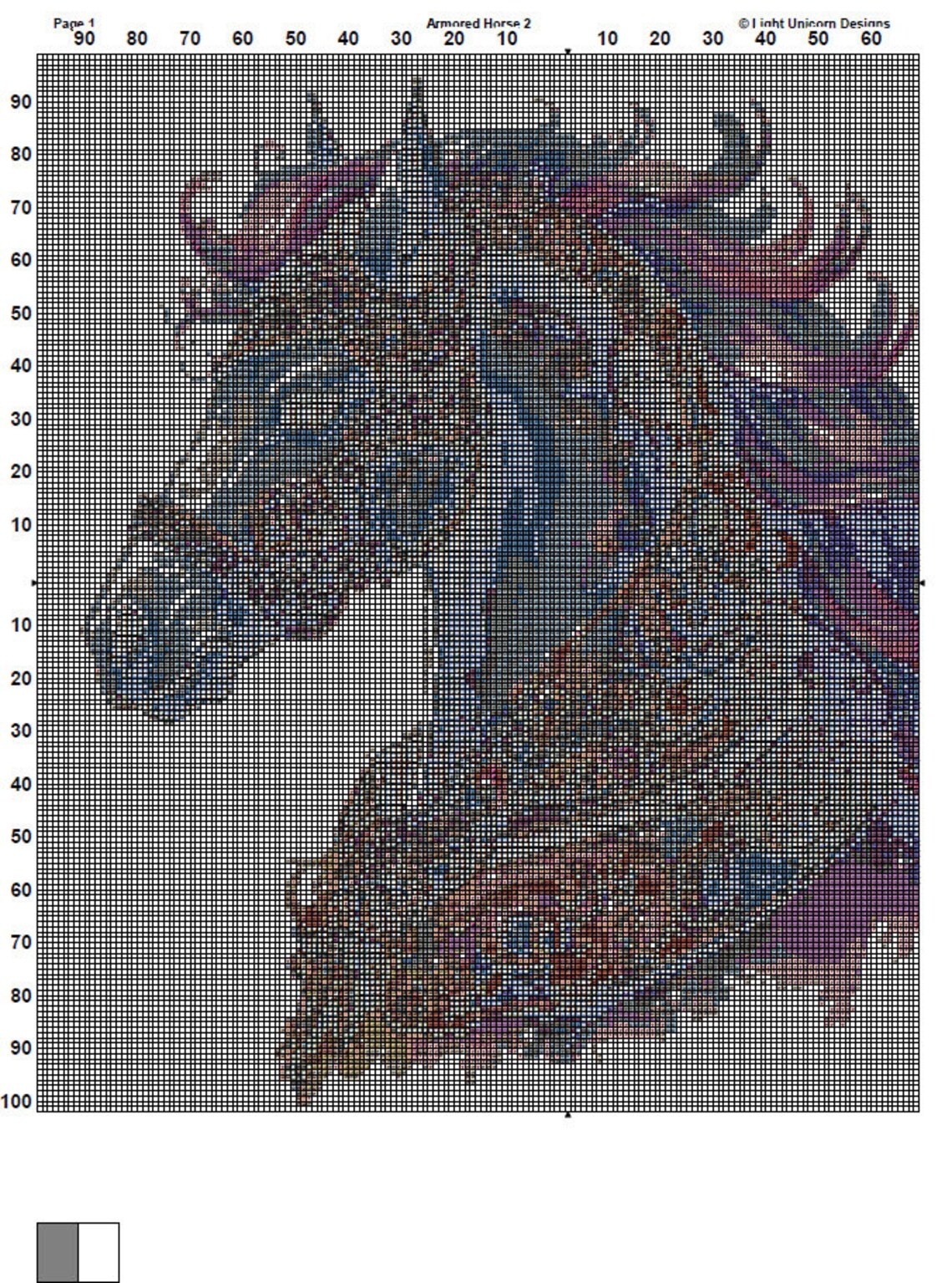 Armored Horse Cross Stitch Pattern 2 Instant PDF Download - Horse ...