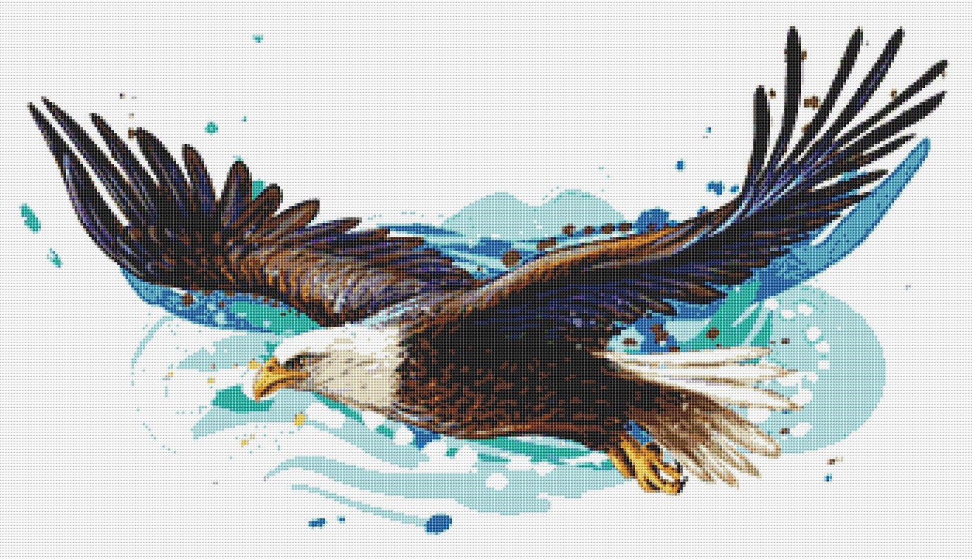 Fish Eagle Cross Stitch Pattern 1 Instant PDF Download Eagle - Etsy