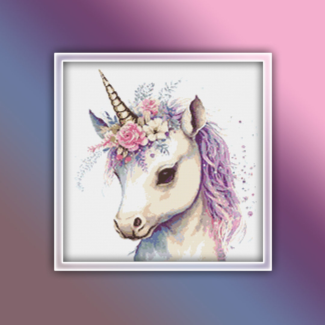 Unicorn Cross Stitch Pattern 11 Instant PDF Download - Horse Watercolor ...