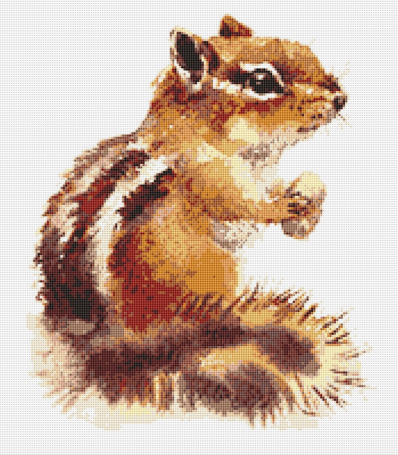 Chipmunk Cross Stitch Pattern 2 Instant PDF Download - Etsy
