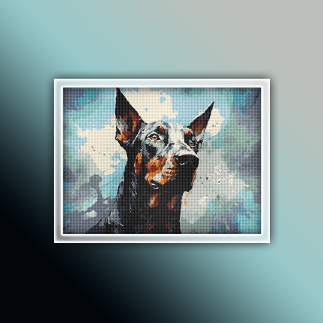 Doberman Pincher Cross Stitch Pattern 2 Instant PDF Download - Doberman ...