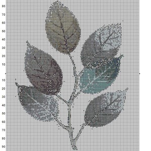 Leaves Cross Stitch Pattern Instant PDF Download Leaves - Etsy