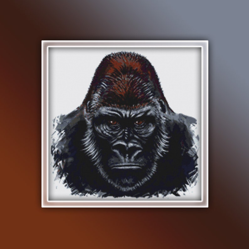 Gorilla Cross Stitch Pattern 2 Instant PDF Download Gorilla | Etsy