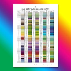 DMC Thread Charts PDF Instant Download | Cross Stitch Chart |DMC ...