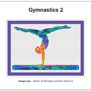 Gymnastics Cross Stitch Pattern 2 Instant Download Instant PDF Download ...