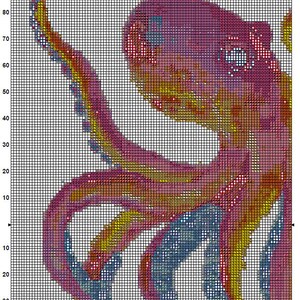 Octopus Cross Stitch Pattern 2 Instant PDF Download - Octopus ...
