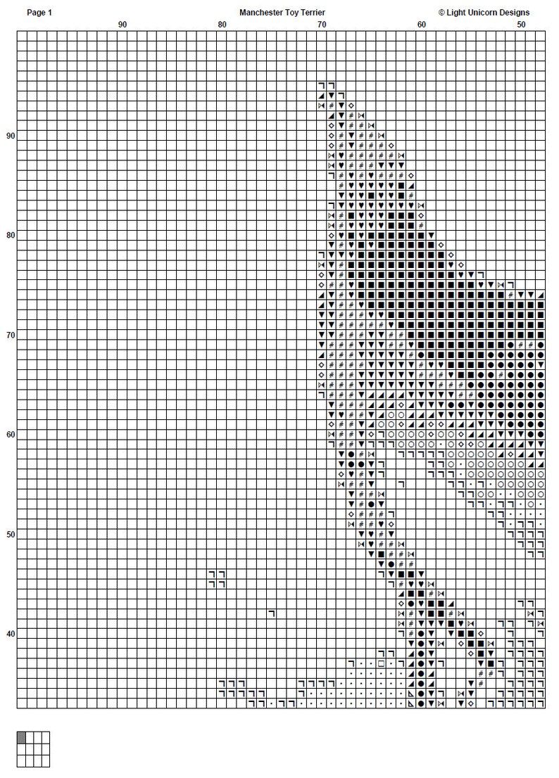 Manchester Toy Terrier Cross Stitch Pattern Instant PDF Download ...