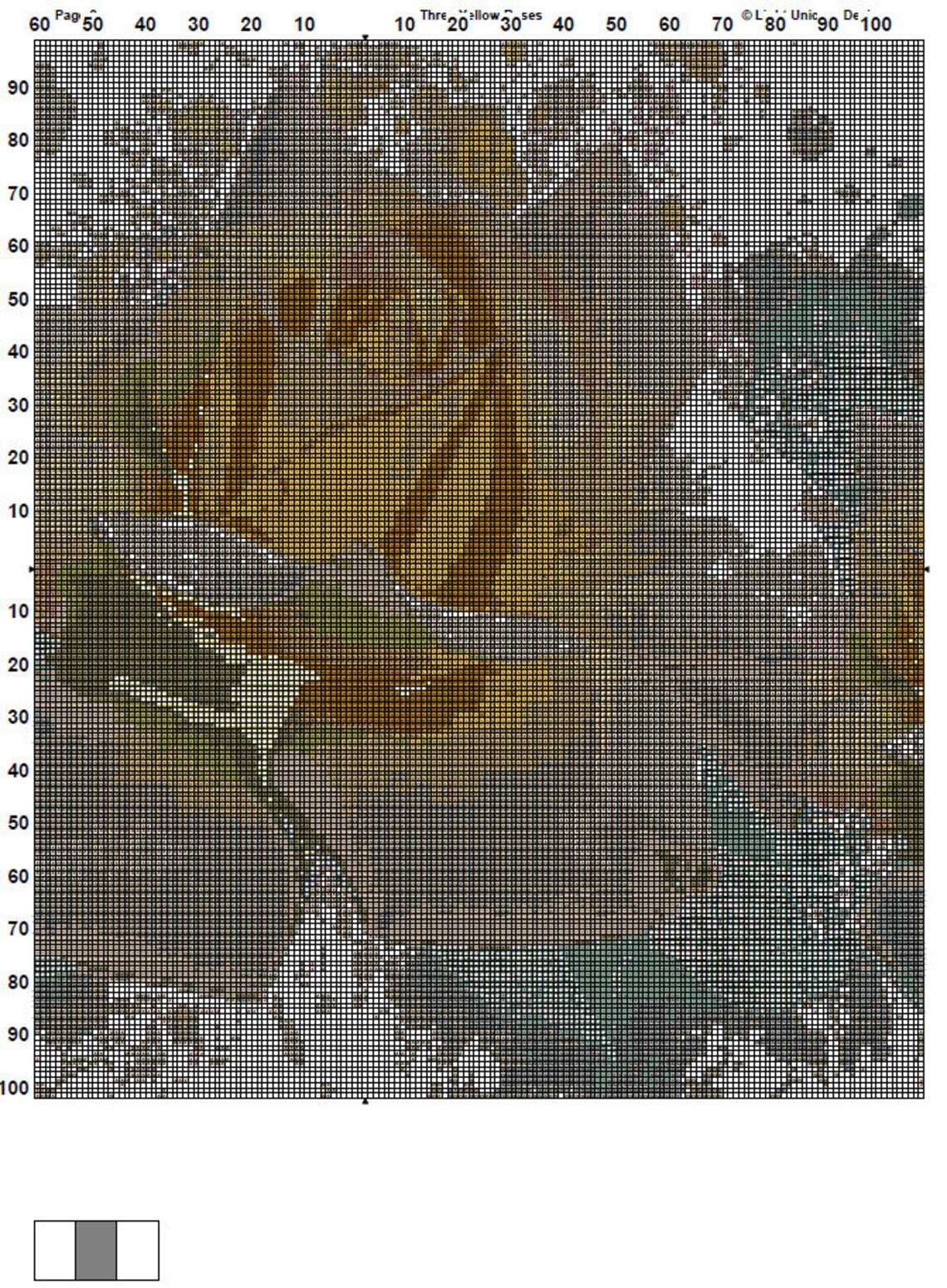 Three Yellow Roses Cross Stitch Pattern 1 Instant PDF Download - Yellow ...