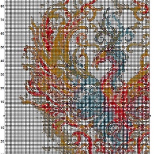 Phoenix Bird Cross Stitch Pattern 2 Instant PDF Download - Phoenix ...