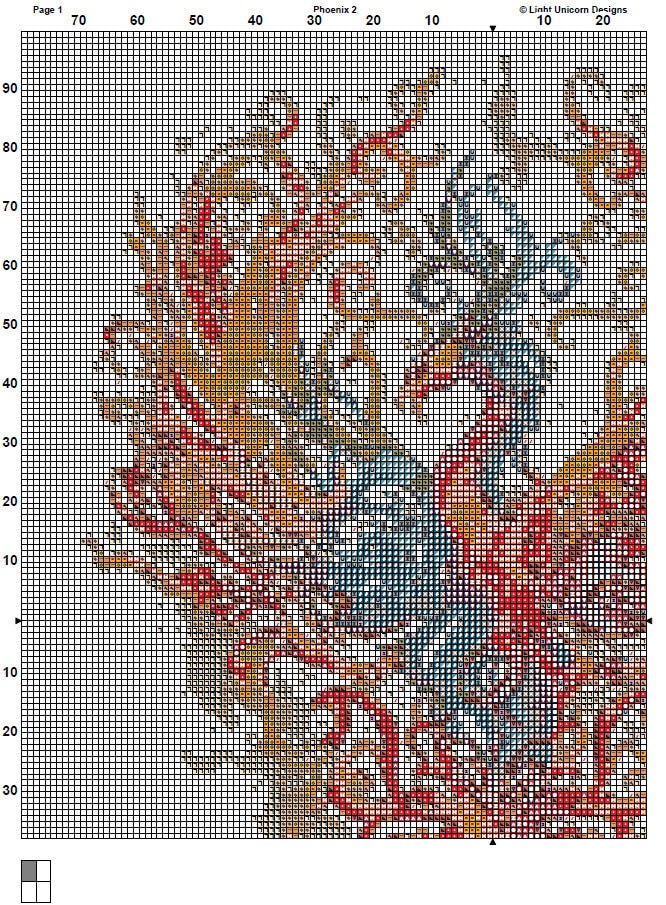 Phoenix Bird Cross Stitch Pattern 2 Instant PDF Download - Phoenix ...