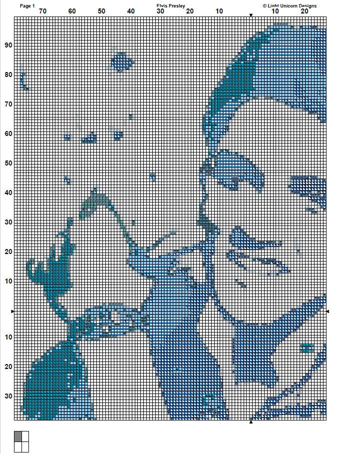 Elvis Presley Cross Stitch Pattern Instant PDF Download - Elvis Presley ...