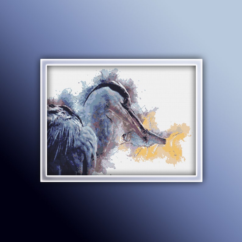 Heron Cross Stitch Pattern 1 Instant PDF Download Heron Bird - Etsy