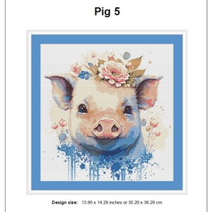Pig Cross Stitch Pattern 5 Instant PDF Download - Potbelly Pig ...