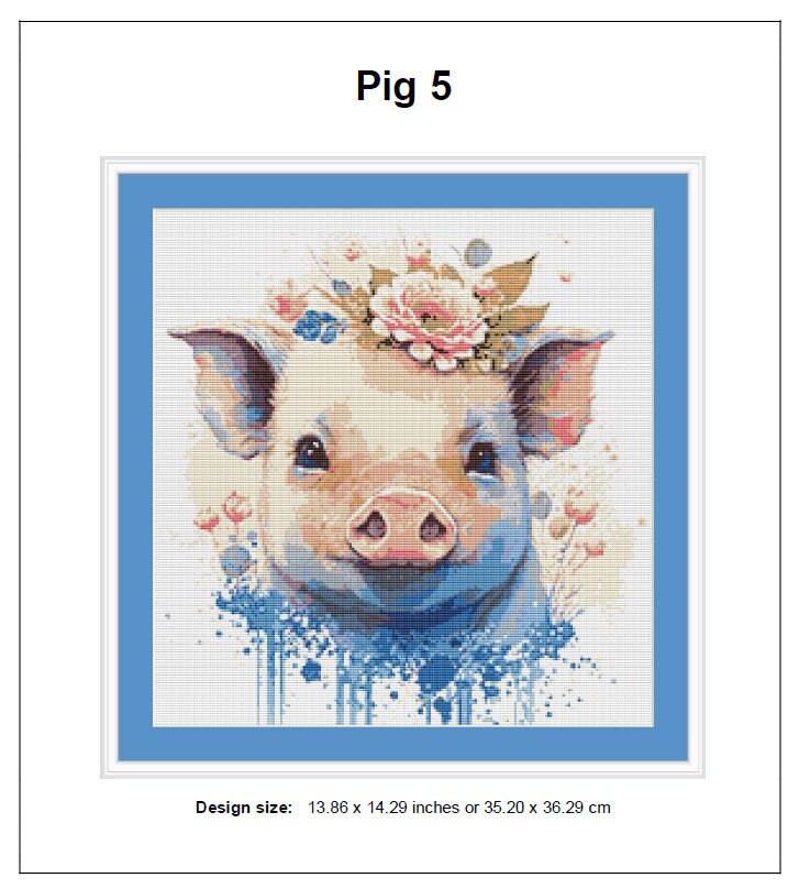 Pig Cross Stitch Pattern 5 Instant PDF Download - Potbelly Pig ...