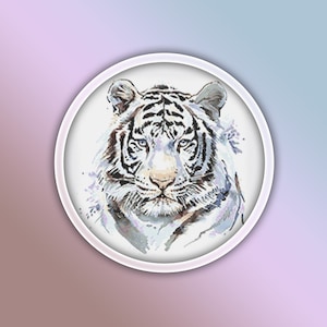 Tiger Cross Stitch Pattern 10 Instant PDF Download - White Tiger ...