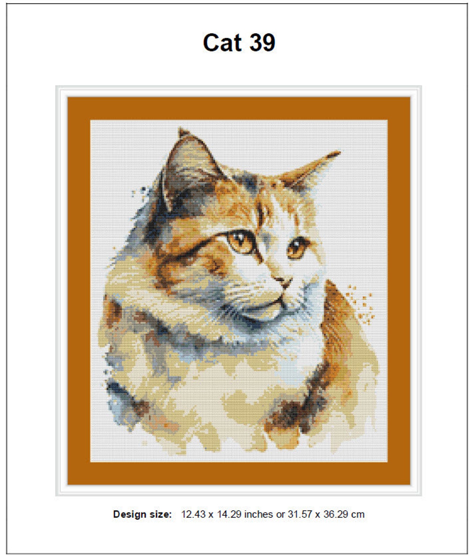 Cat Cross Stitch Pattern 39 Instant PDF Download - Kitty Watercolor ...