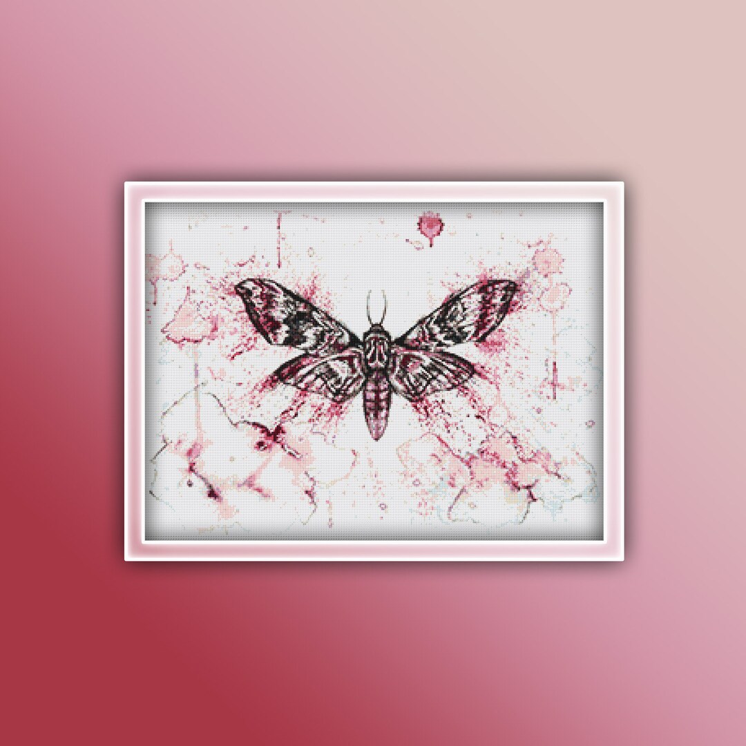 Red Moth Cross Stitch Pattern 1 Instant PDF Download - Butterfly ...