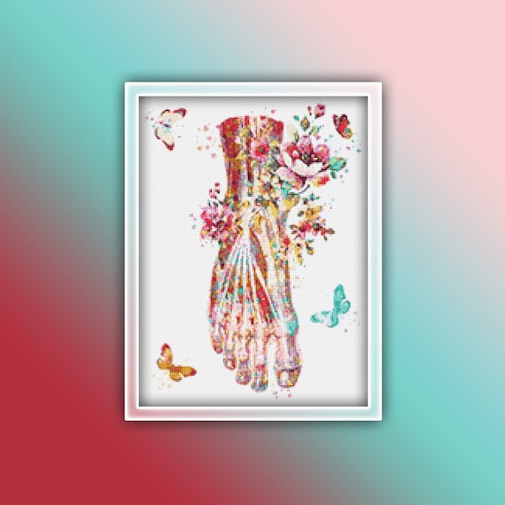 Anatomy Foot Cross Stitch Pattern 2 Instant PDF Download - Etsy